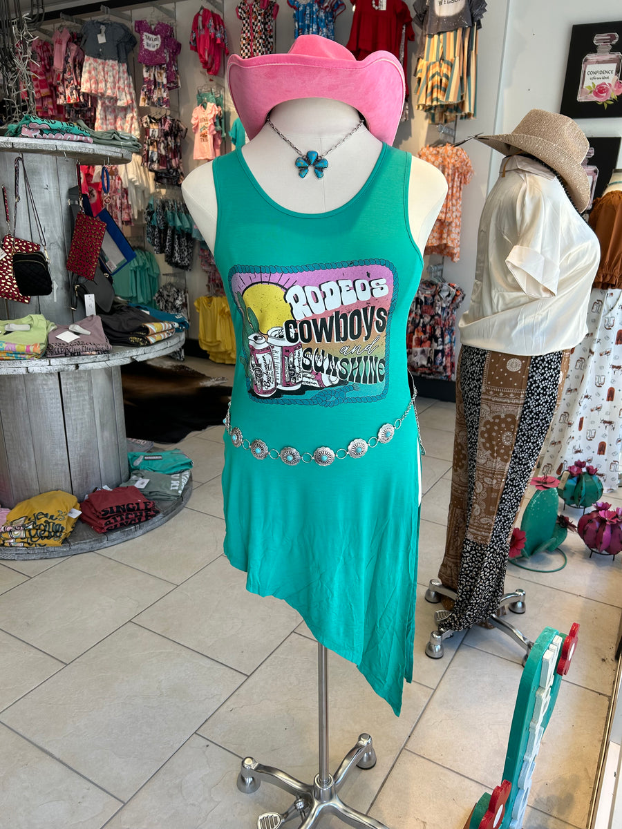 Rodeos Cowboys & Sunshine High Low Tank – Lex & Mae
